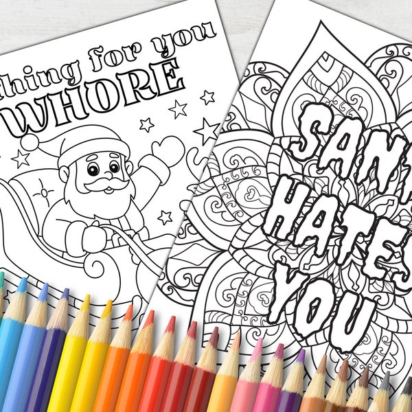 Adult Coloring Pages With Words - Etsy