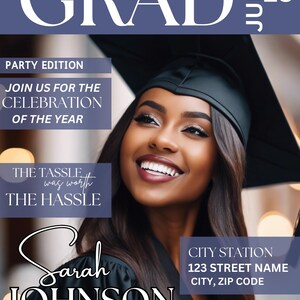 Magazine Cover Graduation Invitation Template, Printable Graduation ...