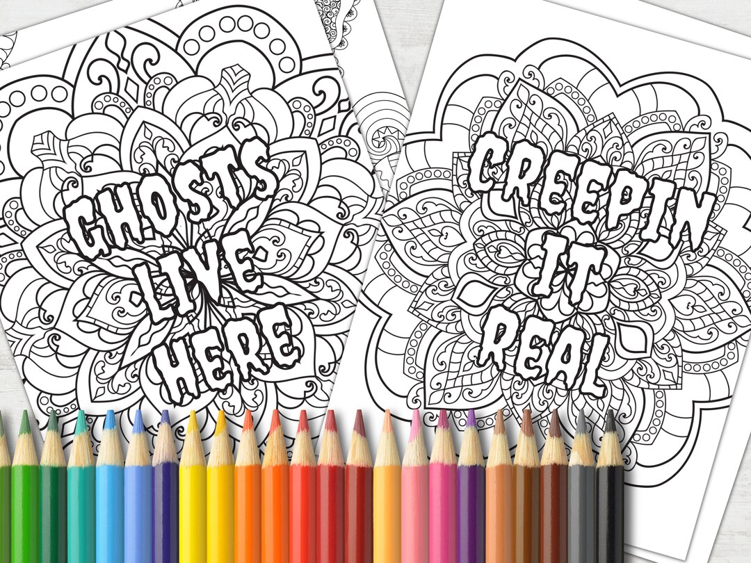 10 Printable Halloween Coloring Pages for Adults With Fun Quotes ...