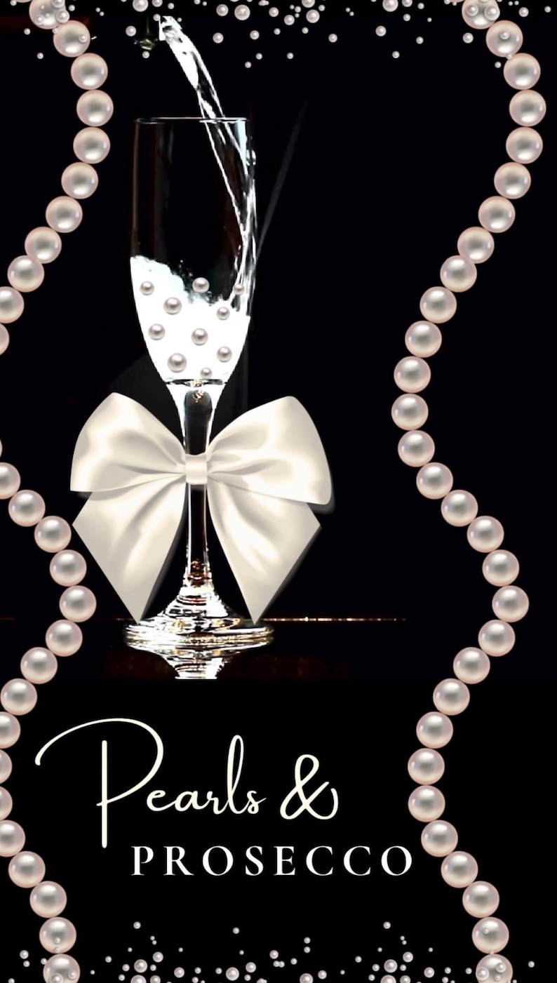 Animated Pearls and Prosecco Bridal Shower Invitation, Wedding Shower ...