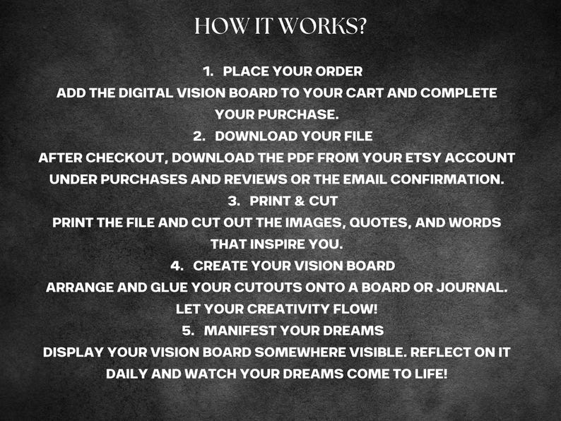Manifest Your Dream Life, Printable Vision Board Kit for Men, Digital ...