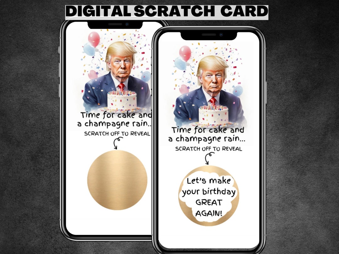 Digital Donald Trump Political Birthday Wishes Scratch off Card ...
