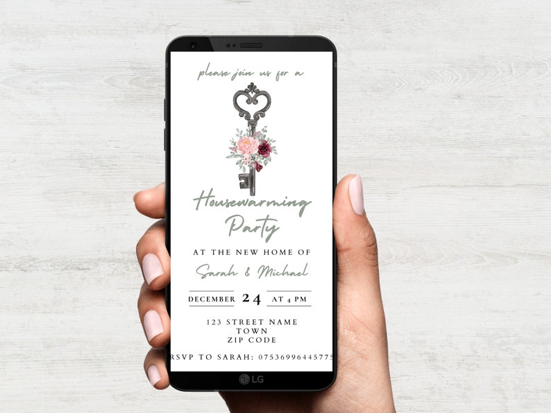 Key Themed Housewarming Invitation Template Digital Download - Etsy