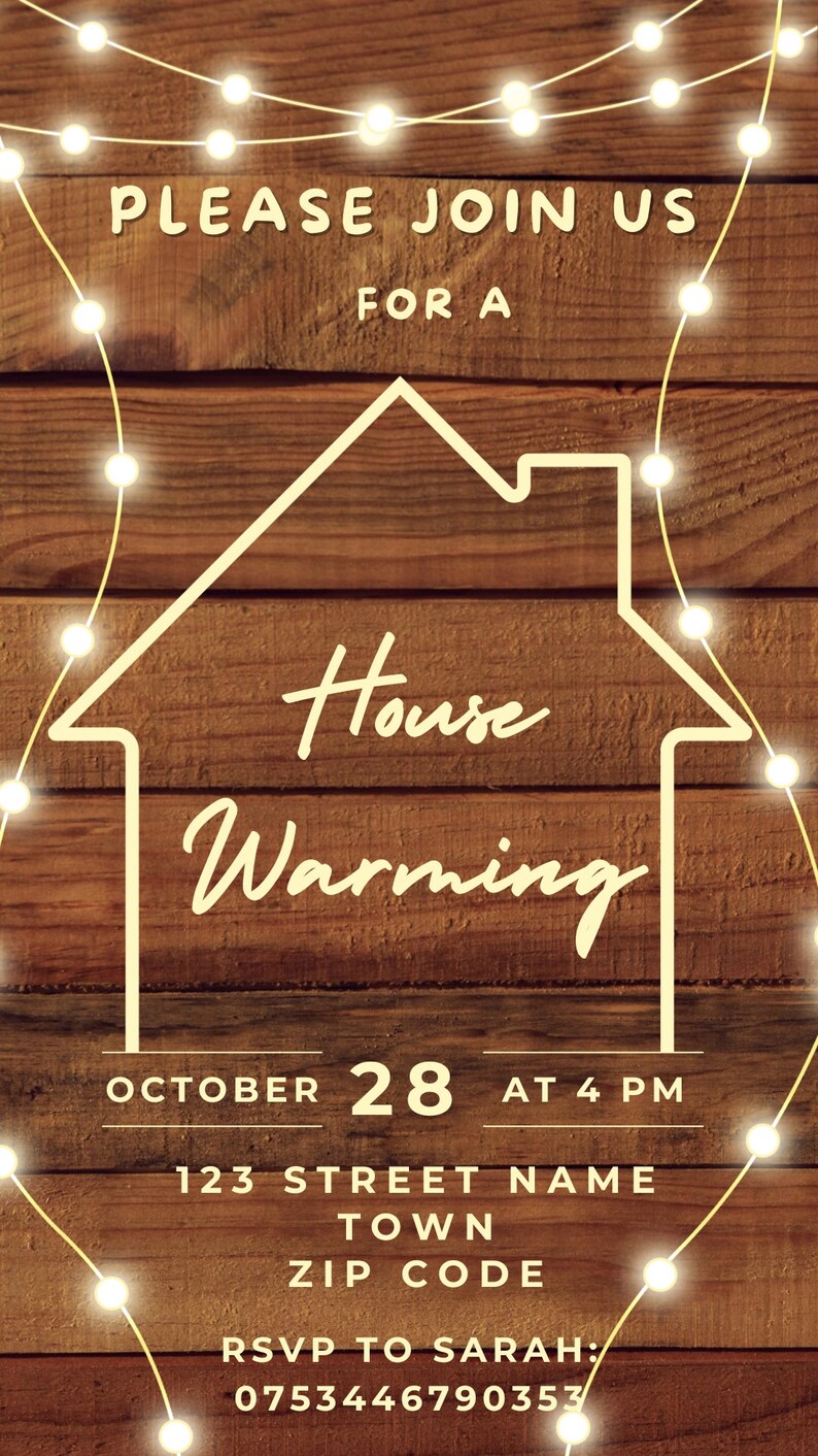 Animated Rustic Western Housewarming Invitation Template, House Warming ...