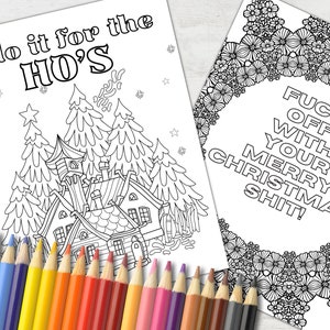 10 Rude Christmas Coloring Pages With Swear Words for Adults, Obscene ...