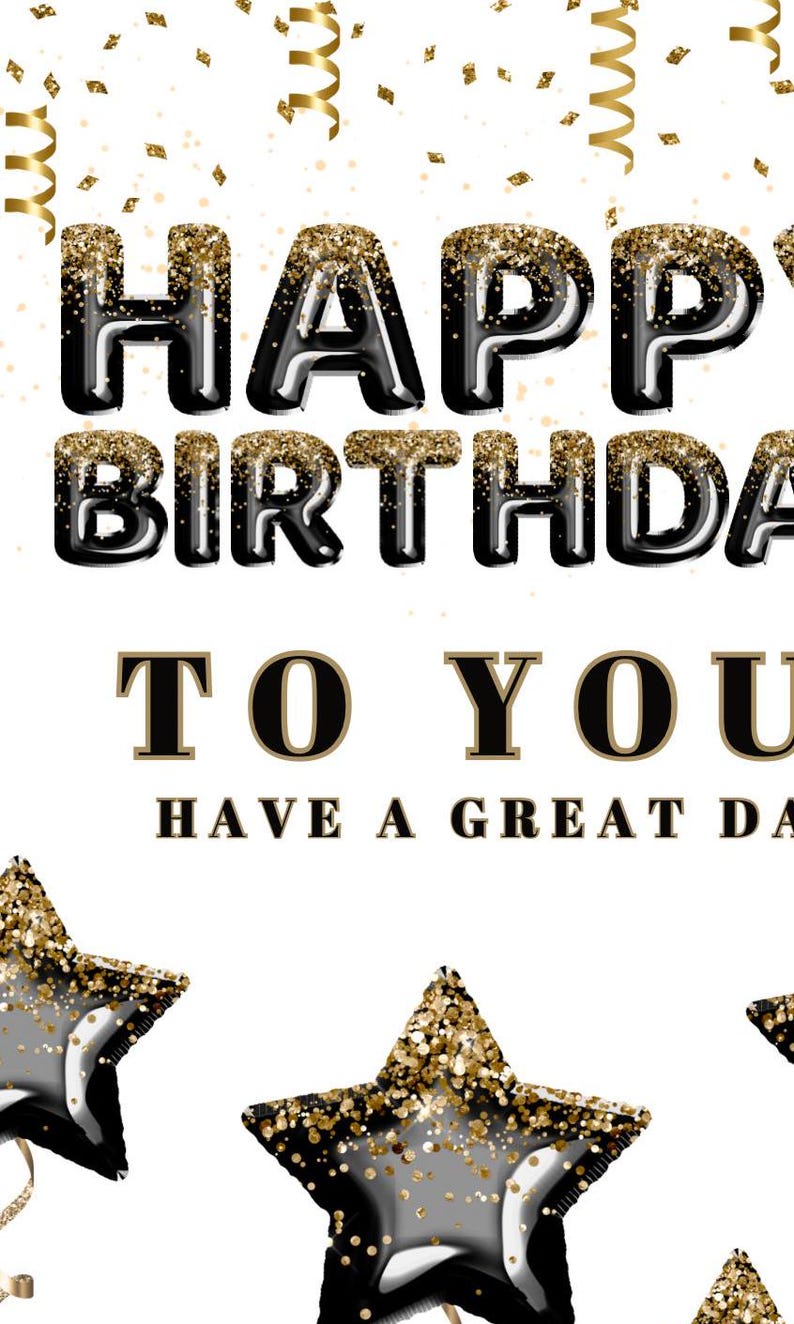 Gold Balloons Happy Birthday E Card, Digital Animated Birthday E-card ...