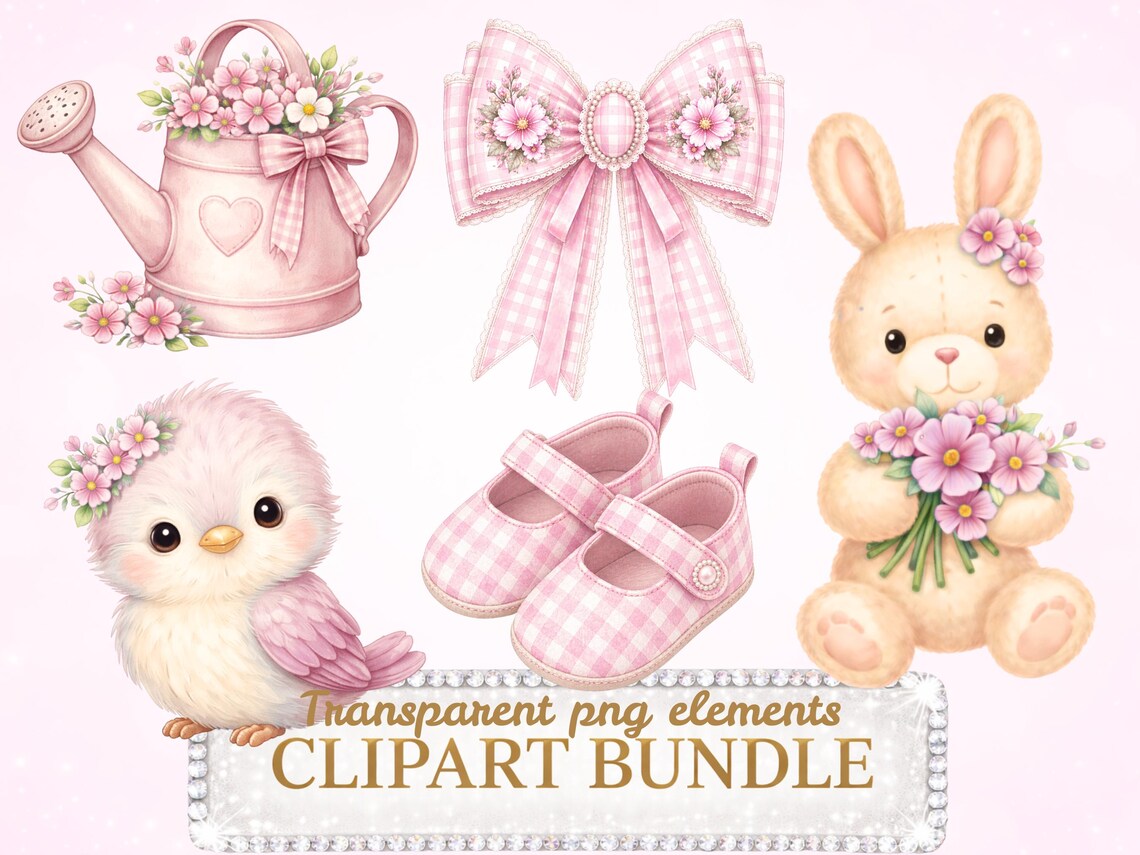 Baby in Bloom Clipart Bundle Set, Digital Printable Floral Baby Shower ...