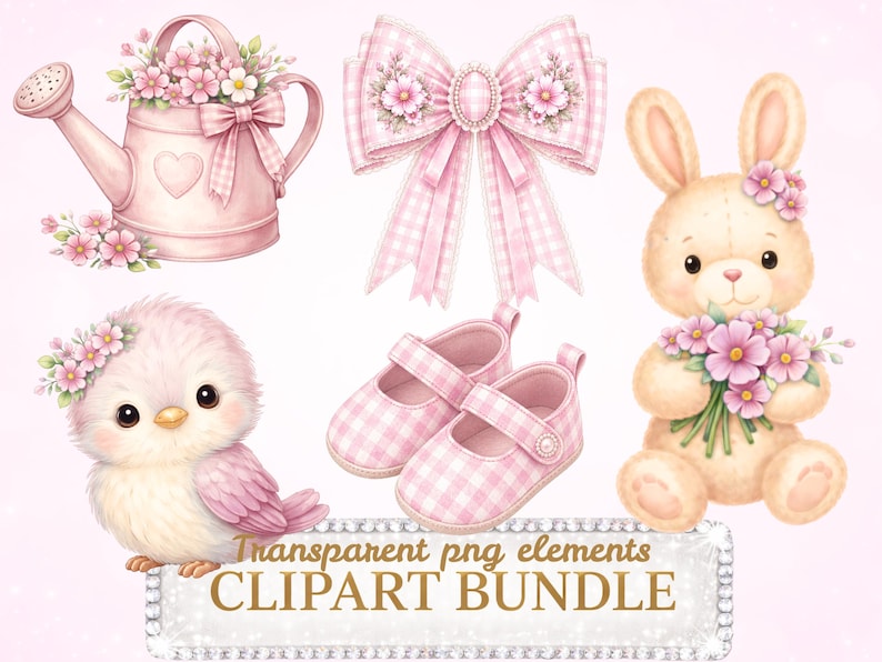 Baby in Bloom Clipart Bundle Set, Digital Printable Floral Baby Shower ...