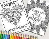 10 Naughty Adult Coloring Pages With Dirty Swear Words and - Etsy