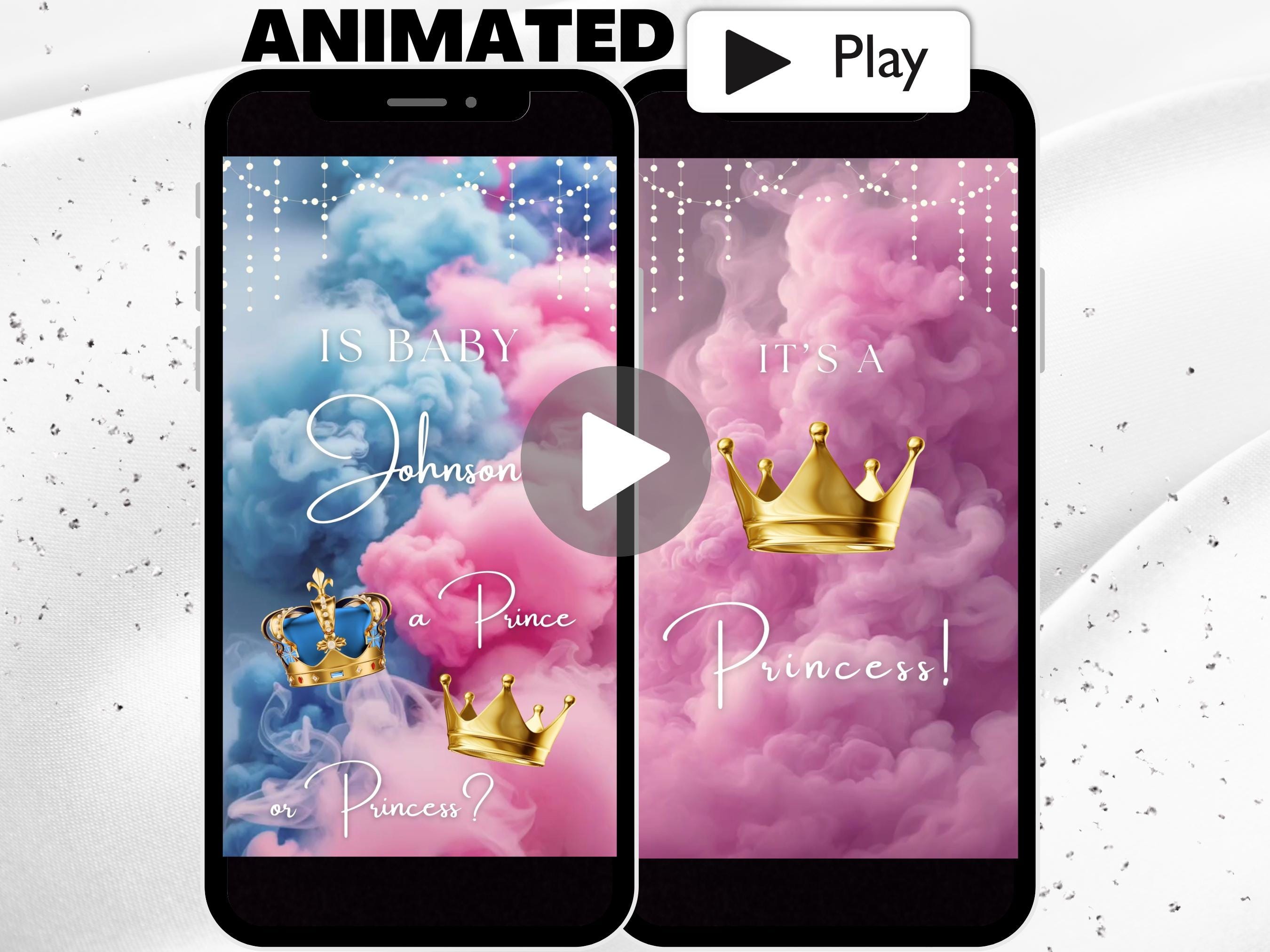 Animated Girl Gender Reveal Video Announcement, Surprise Text Girl ...
