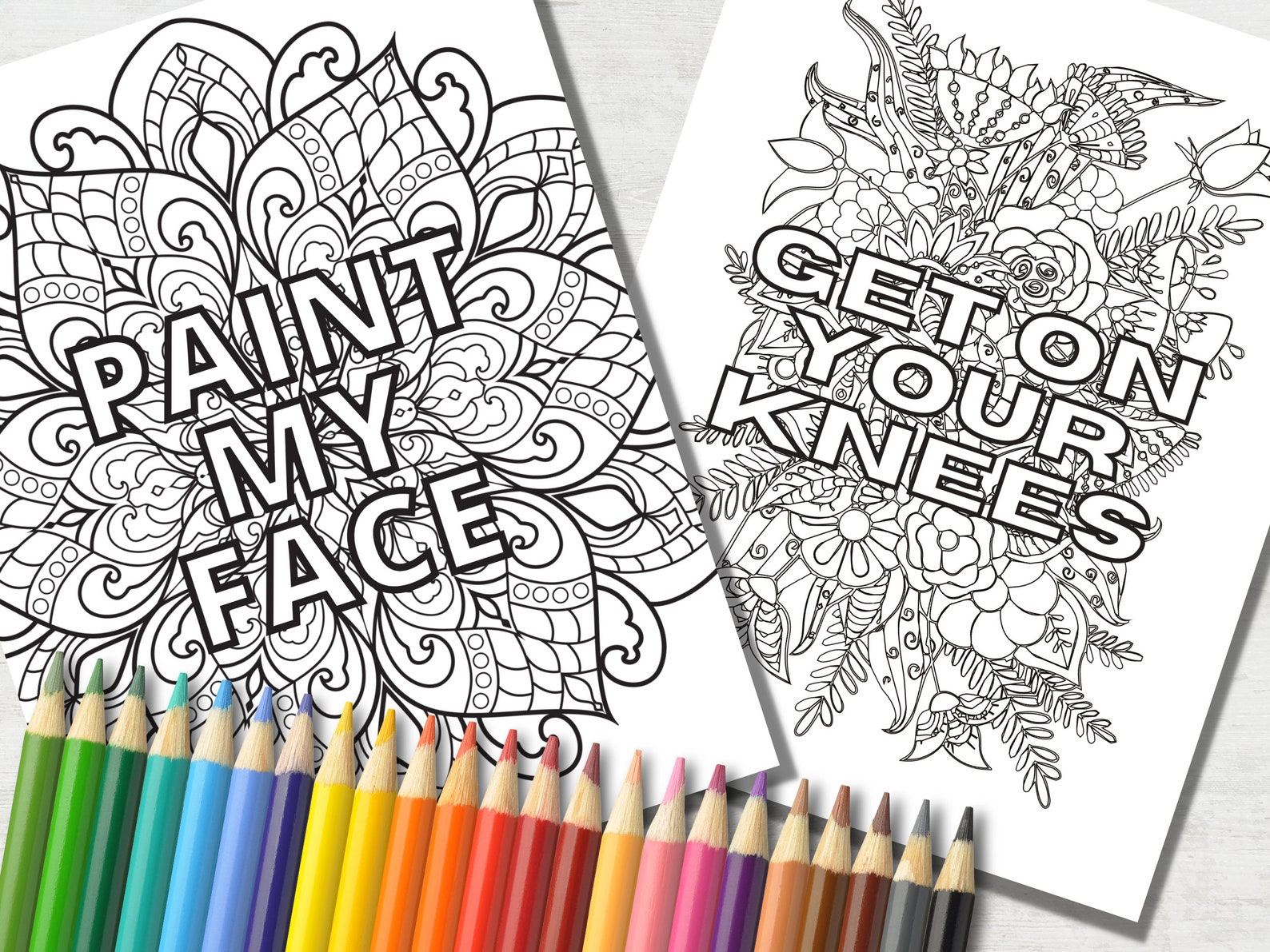 10 Naughty Adult Coloring Pages With Dirty Swear Words and Sexy Phrases, Stress Relieving ...