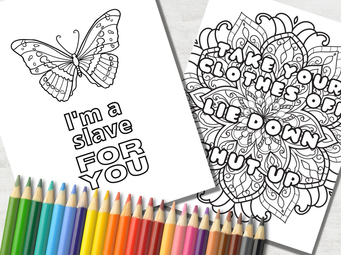 10 Naughty Adult Coloring Pages With Dirty Swear Words and Sexy Phrases ...