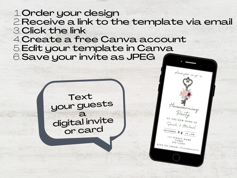 Key Themed Housewarming Invitation Template Digital Download - Etsy