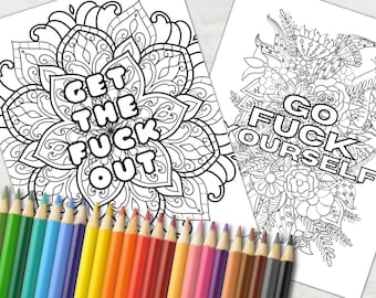 Rude Words Coloring - Etsy
