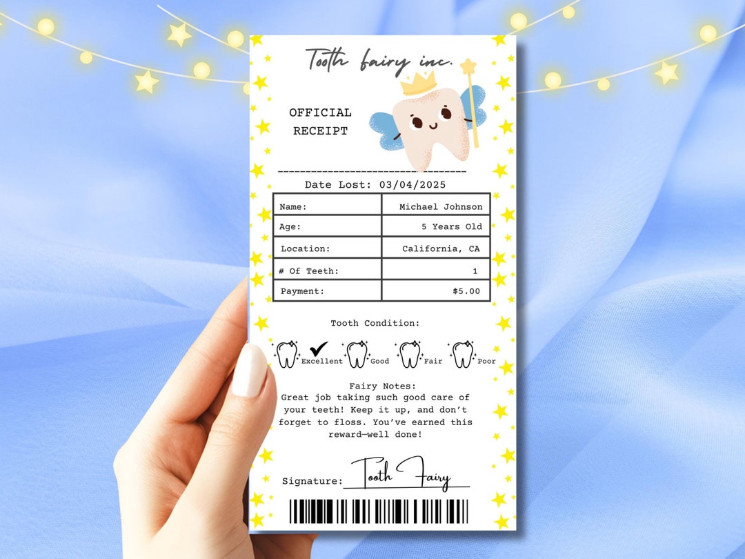 Tooth Fairy Receipt Template, Editable Tooth Fairy Letter, Printable ...