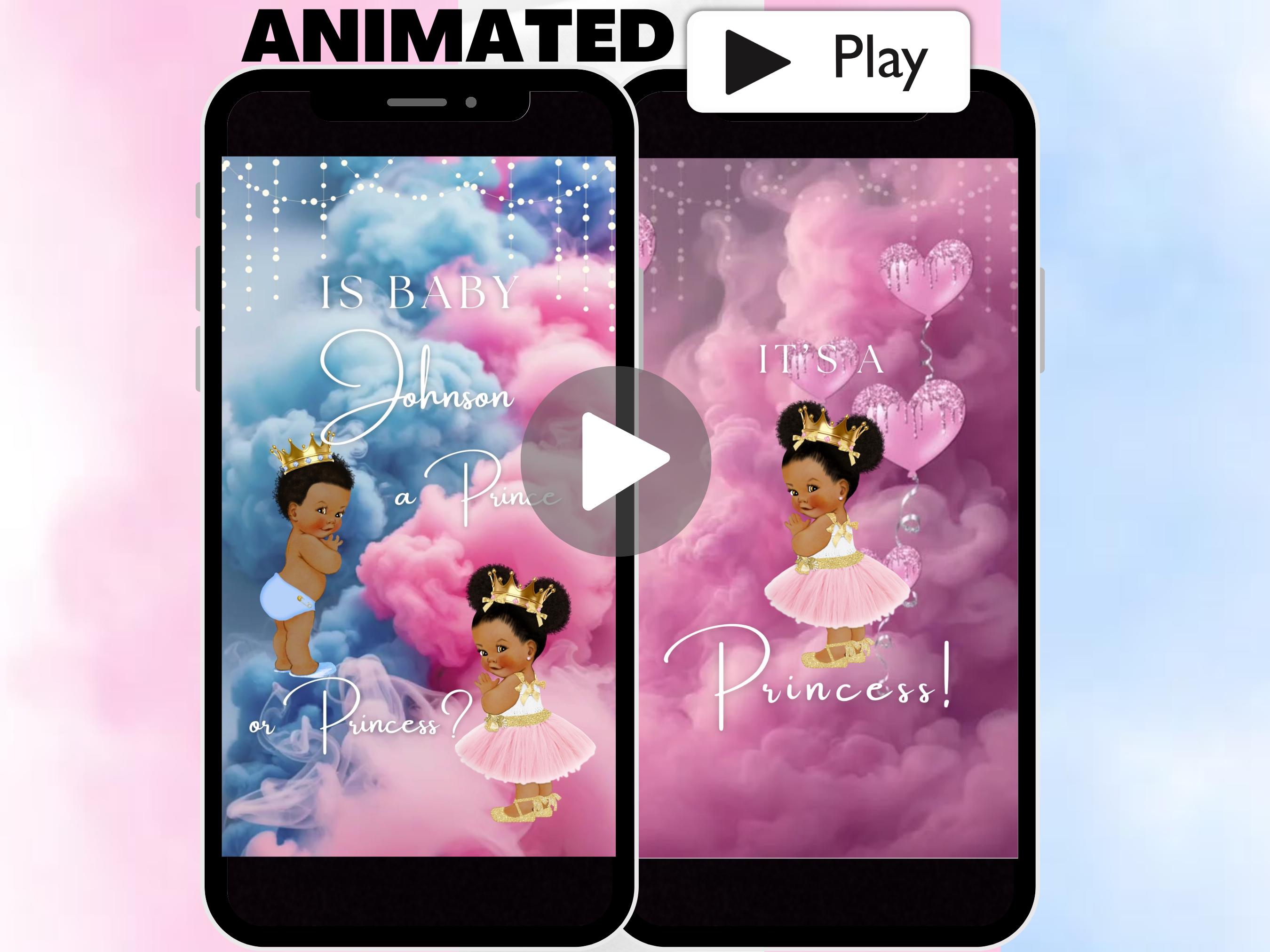 It’s a Girl Gender Reveal Announcement Video, Animated Princess ...
