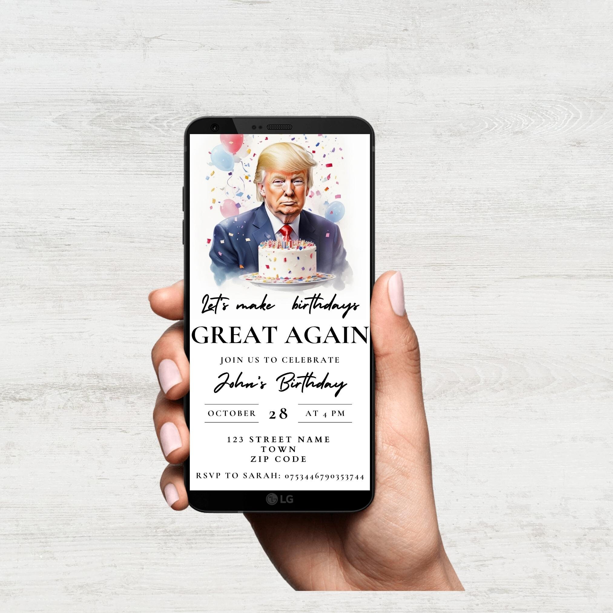Let's Make Birthdays Great Again, Funny Trump Birthday Invitation ...