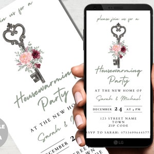 Key Themed Housewarming Invitation Template Digital Download - Etsy