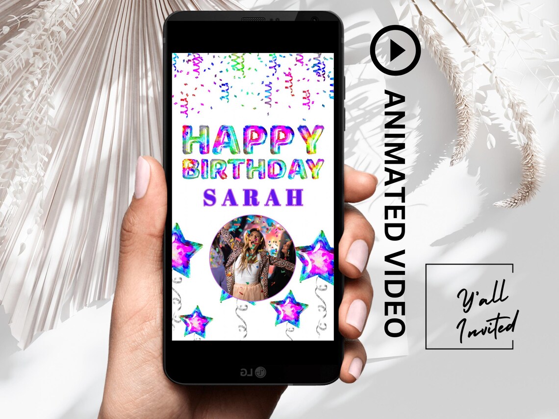 Editable Video Happy Birthday E-card, Digital Animated Birthday Ecard ...