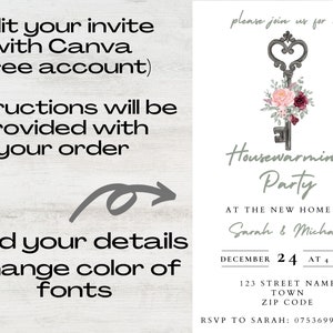 Key Themed Housewarming Invitation Template Digital Download - Etsy
