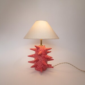 Handmade Pink Table Lamp- Spiked Texture, Lighting, Bedside Table Lamp ...