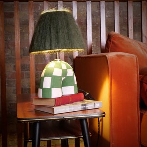 Handmade Green Check 'me' Lamp, Table Lamp, Lighting, Designer Lamp ...