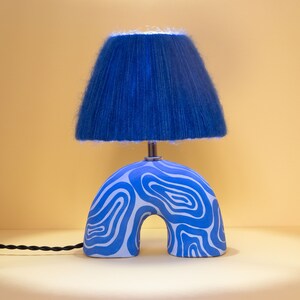 Handmade Blue 'me' Lamp With Swirl Pattern, Funky Table Lamp, Lighting ...