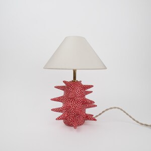 Handmade Pink Table Lamp- Spiked Texture, Lighting, Bedside Table Lamp ...