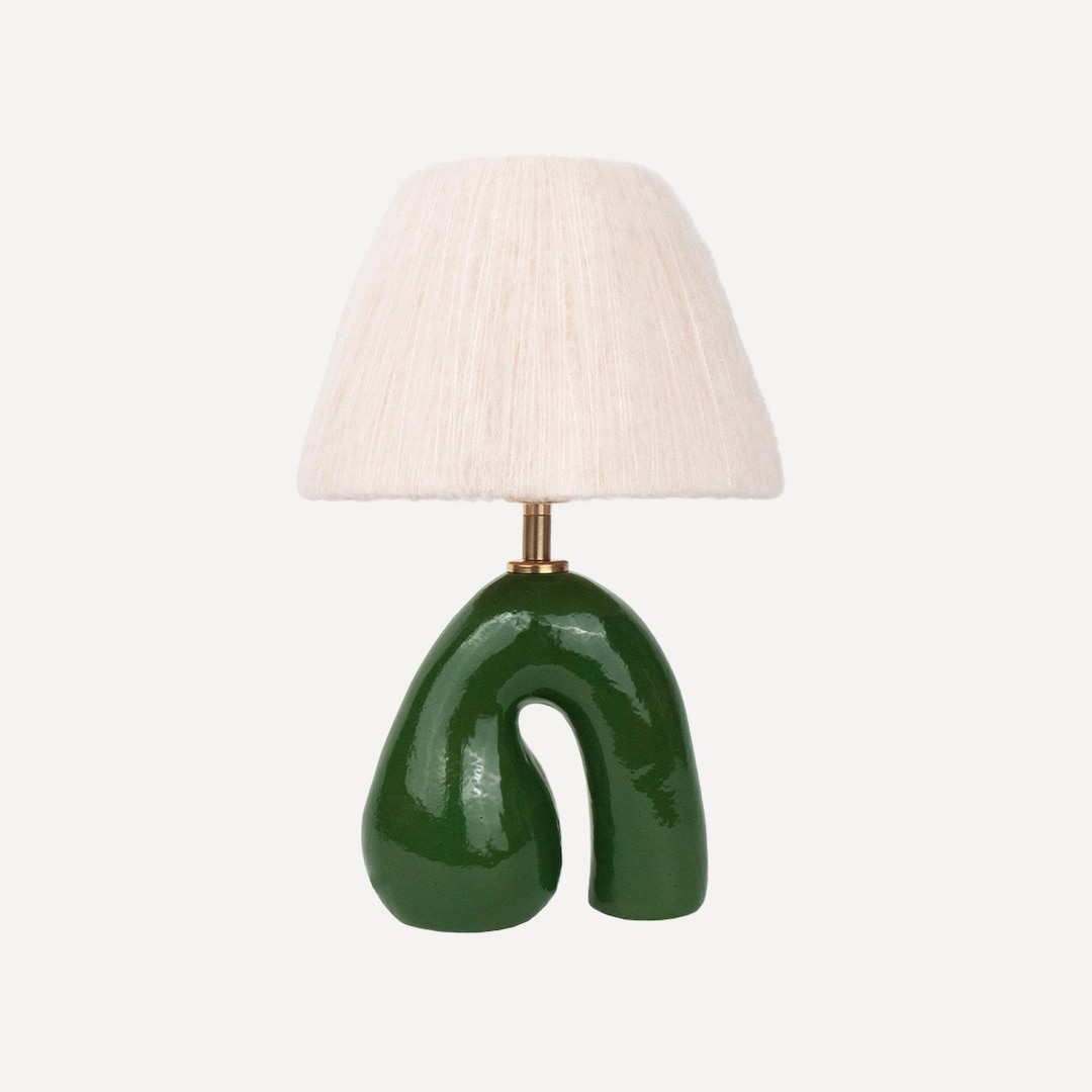 Handmade Glossy Green Ceramic Lamp: Modern Designer Lighting - Etsy