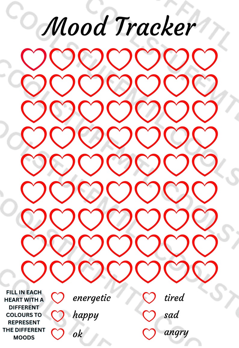 Mood Tracker - A5 Journal Page - Printable Tracker - Mood Log - Track ...