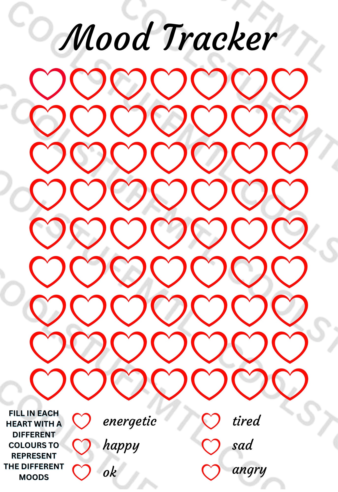 Mood Tracker A5 Journal Page Printable Tracker Mood Log Track Your ...