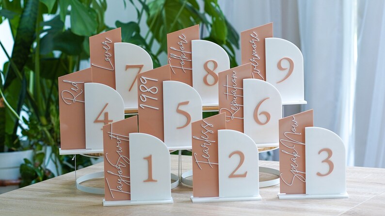 Black & White Custom Half Arch Table Numbers Arch Panels - Etsy