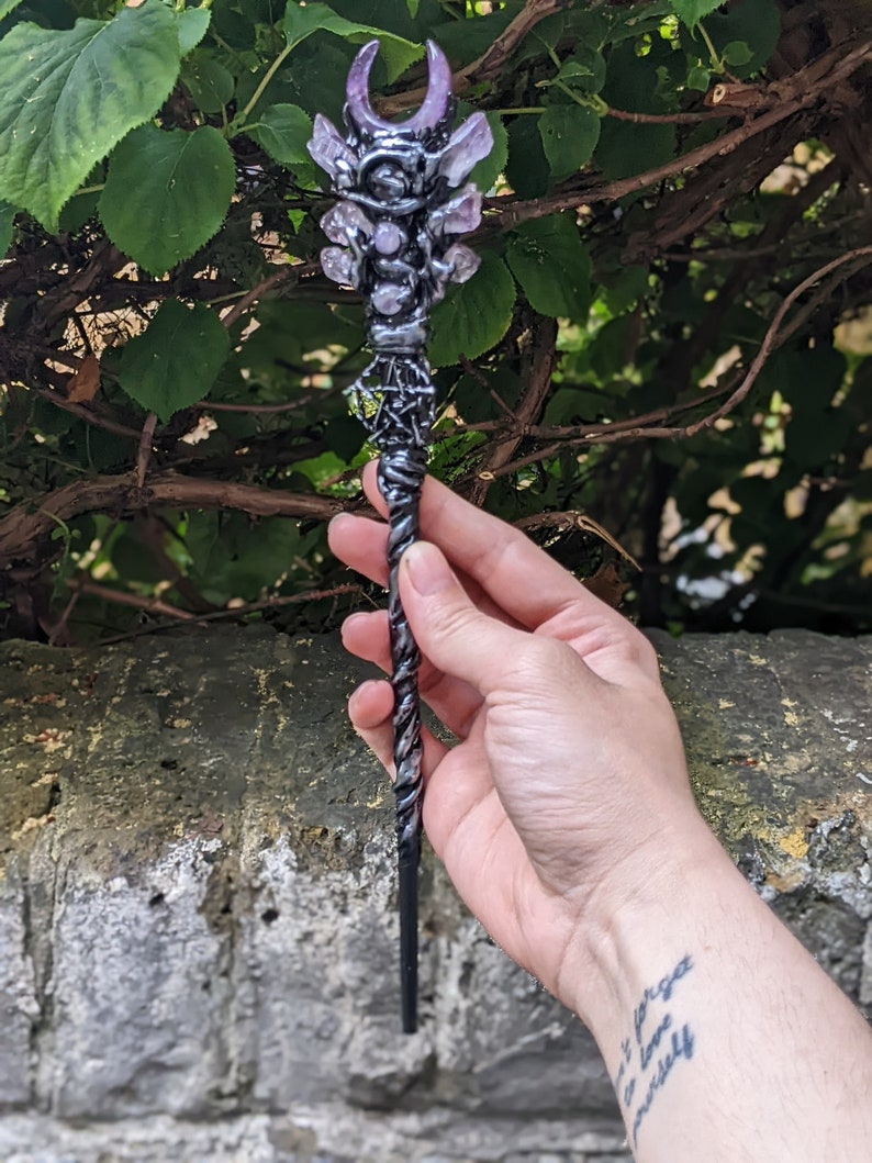 Amethyst Moon Handmade Wand: Wiccan Witch Gift - Etsy