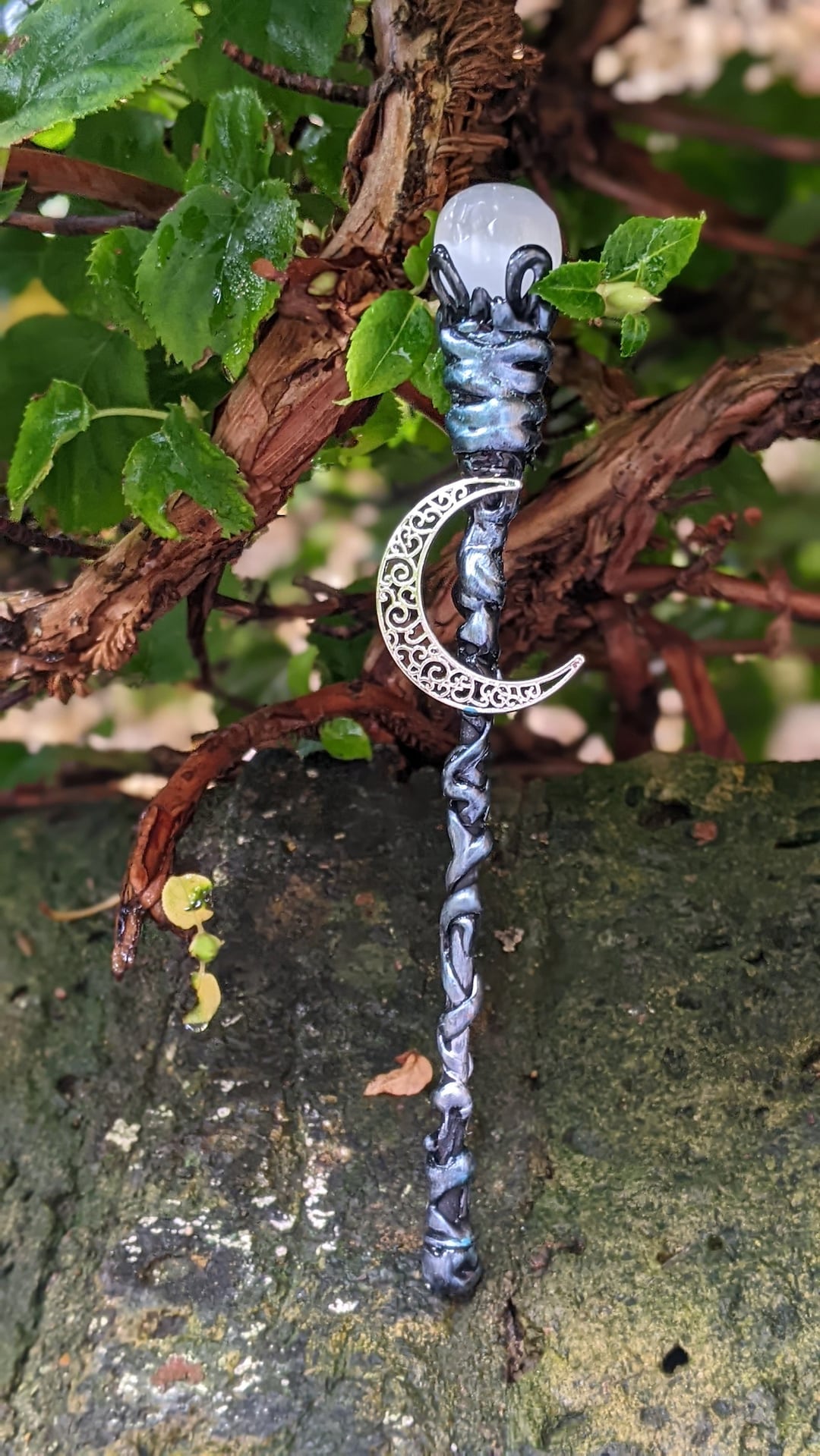 Selenite Wand, Selene's Wand, Moon Wand, Witch Wand, Moon Goddess ...