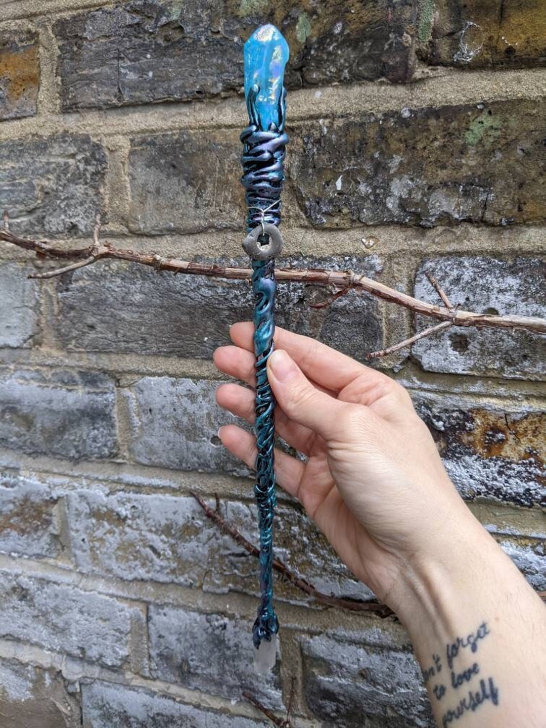 Mermaid Wand, Sea Witch Wand, Blue Aura Coated Wand, Blue Wand, Sea ...