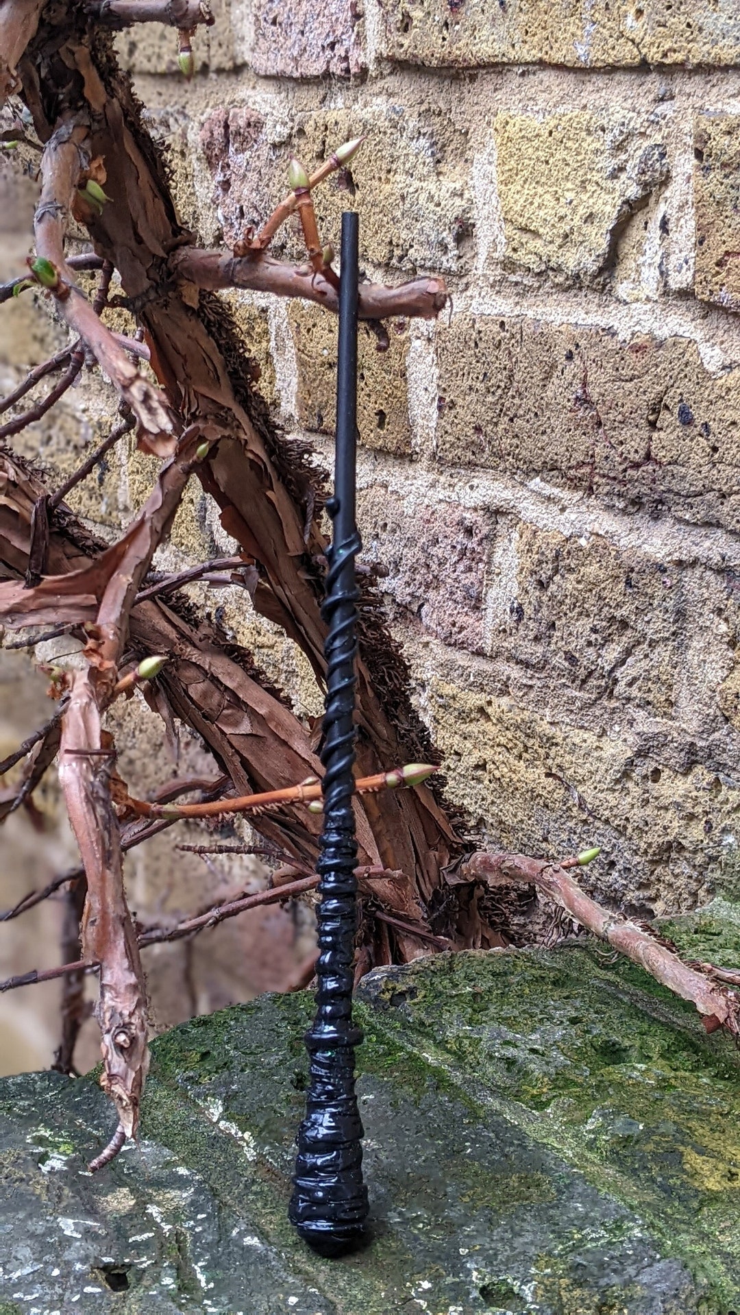 Black Obsidian Wand, Black Wand, Crystal Wand, Witch Wand, Wizard Wand ...