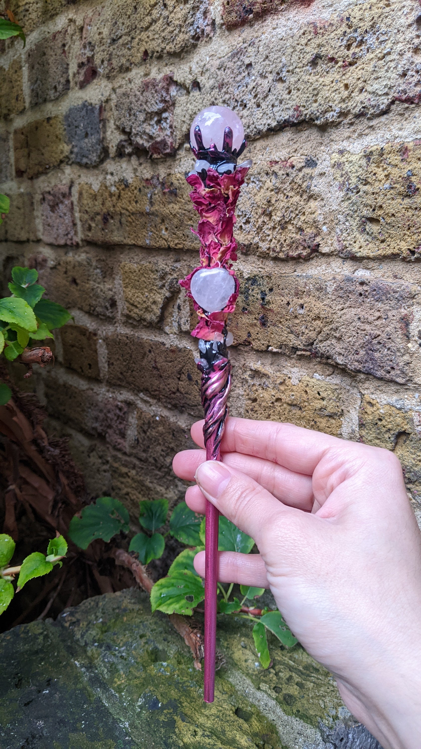 Rose Quartz Wand, Witch Wand, Love Wand, Pink Wand, Witch Wand, Witch ...
