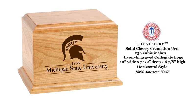 MSU the Victory Michigan State University Solid Cherry Cremation Urn - Etsy
