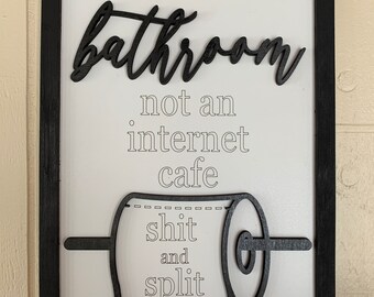 Shit Bathroom Sign | Etsy