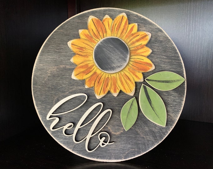 Sunflower Fall Welcome Door Hanger - Etsy