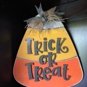 Candy Corn Trick or Treat Wooden Sign, Handmade Sign, Made in Iowa ...