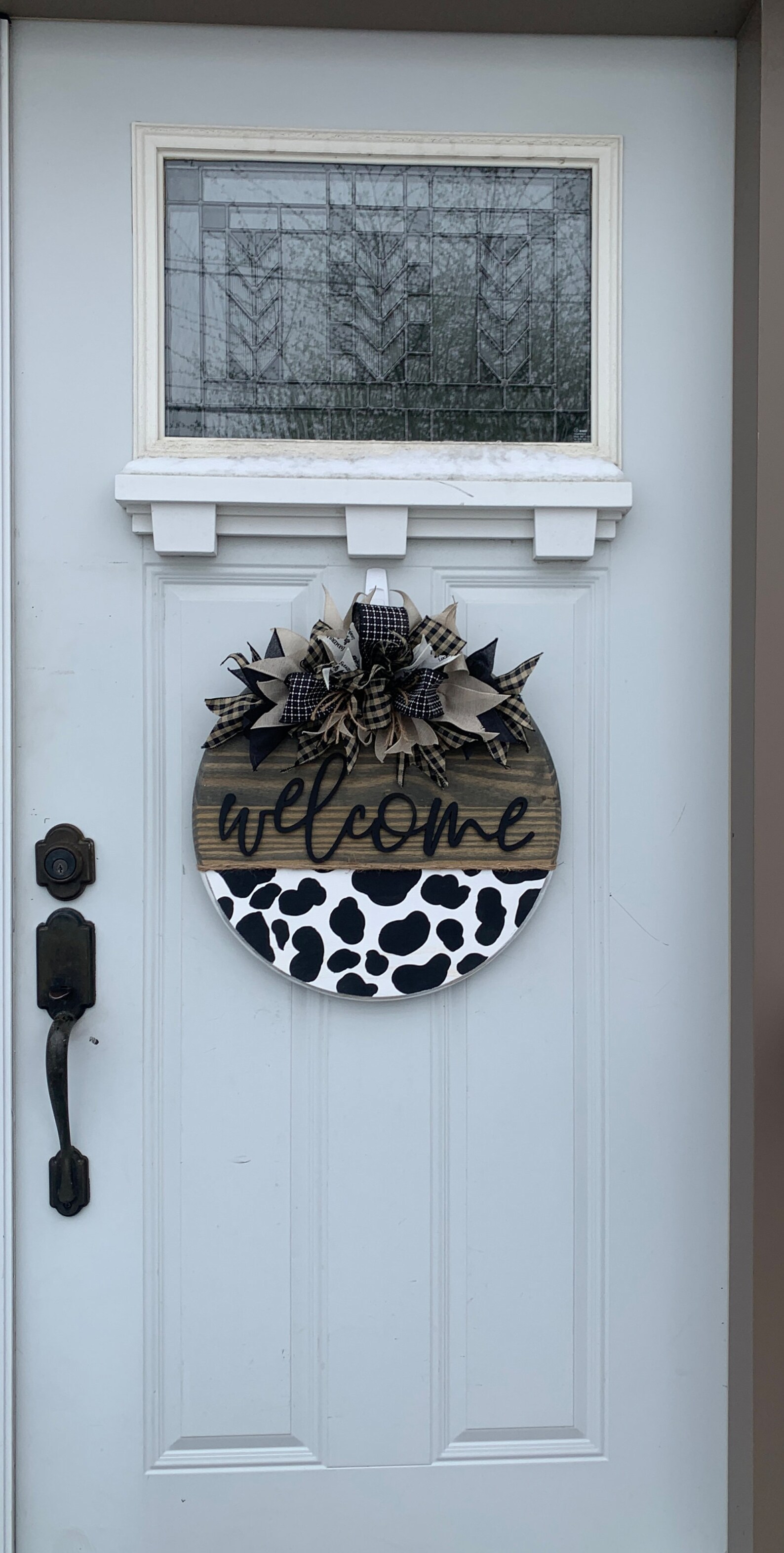 Hand Painted Cow Door Hanger Cow Door Wreath Rustic Door - Etsy
