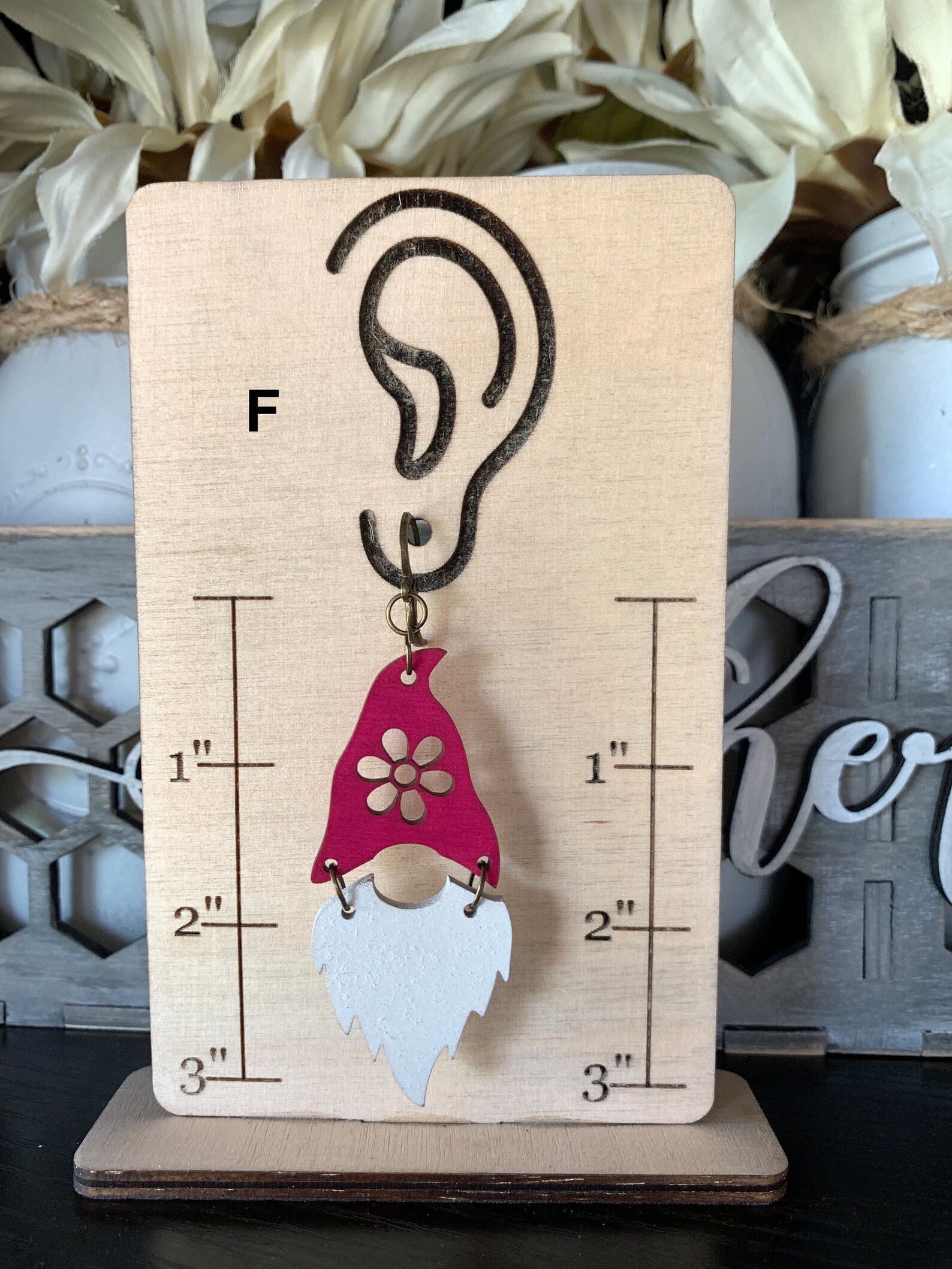 Wooden Gnome Earrings Wooden Gnome Earrings Gnomes Gnome - Etsy