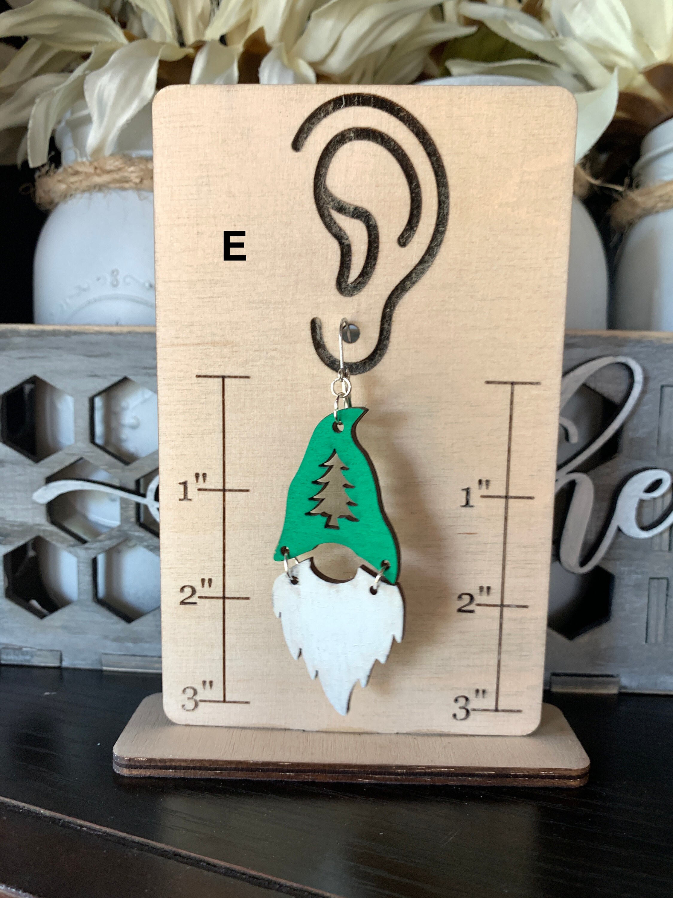 Wooden Gnome Earrings Wooden Gnome Earrings Gnomes Gnome - Etsy