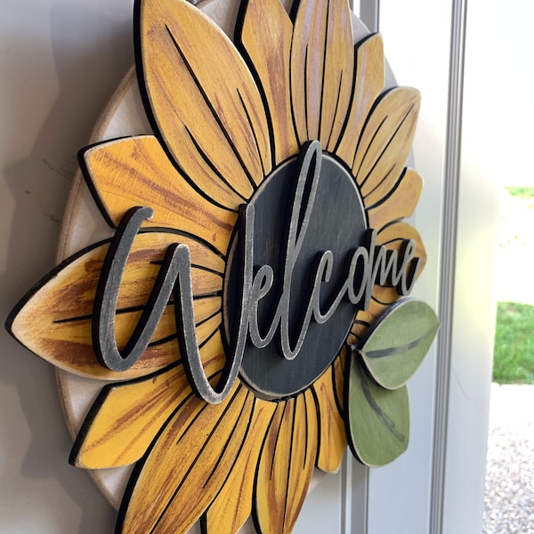 Sunflower Wood Sign - Etsy