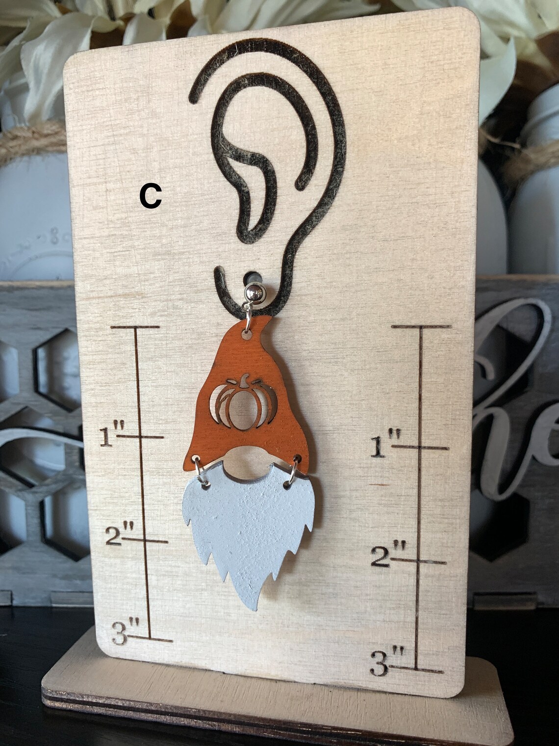 Wooden Gnome Earrings Wooden Gnome Earrings Gnomes Gnome - Etsy