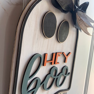 Hey Boo Laser Cut Halloween Sign, Handmade Sign, Farmhouse Halloween ...