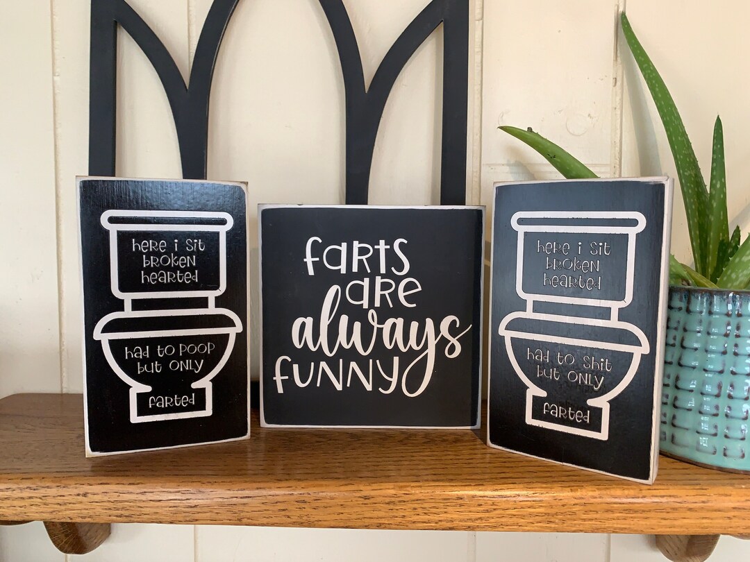 Funny Wooden Bathroom Signs Funny Potty Signs Funny Fart - Etsy