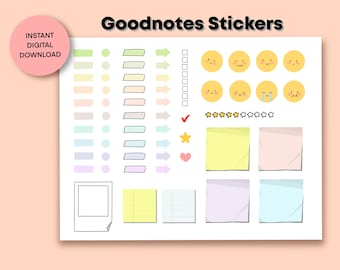 72 Sticky Notes Stickers, Digital Stickers, iPad Sticky Note, Cute ...