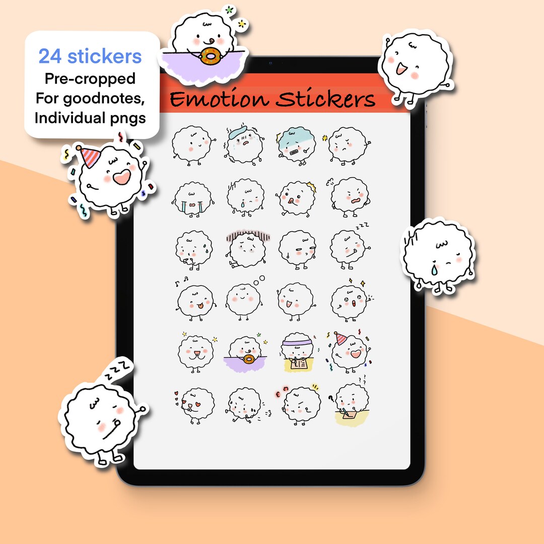 Emotion Stickers, Goodnotes Stickers, Digital Stickers, Planner ...